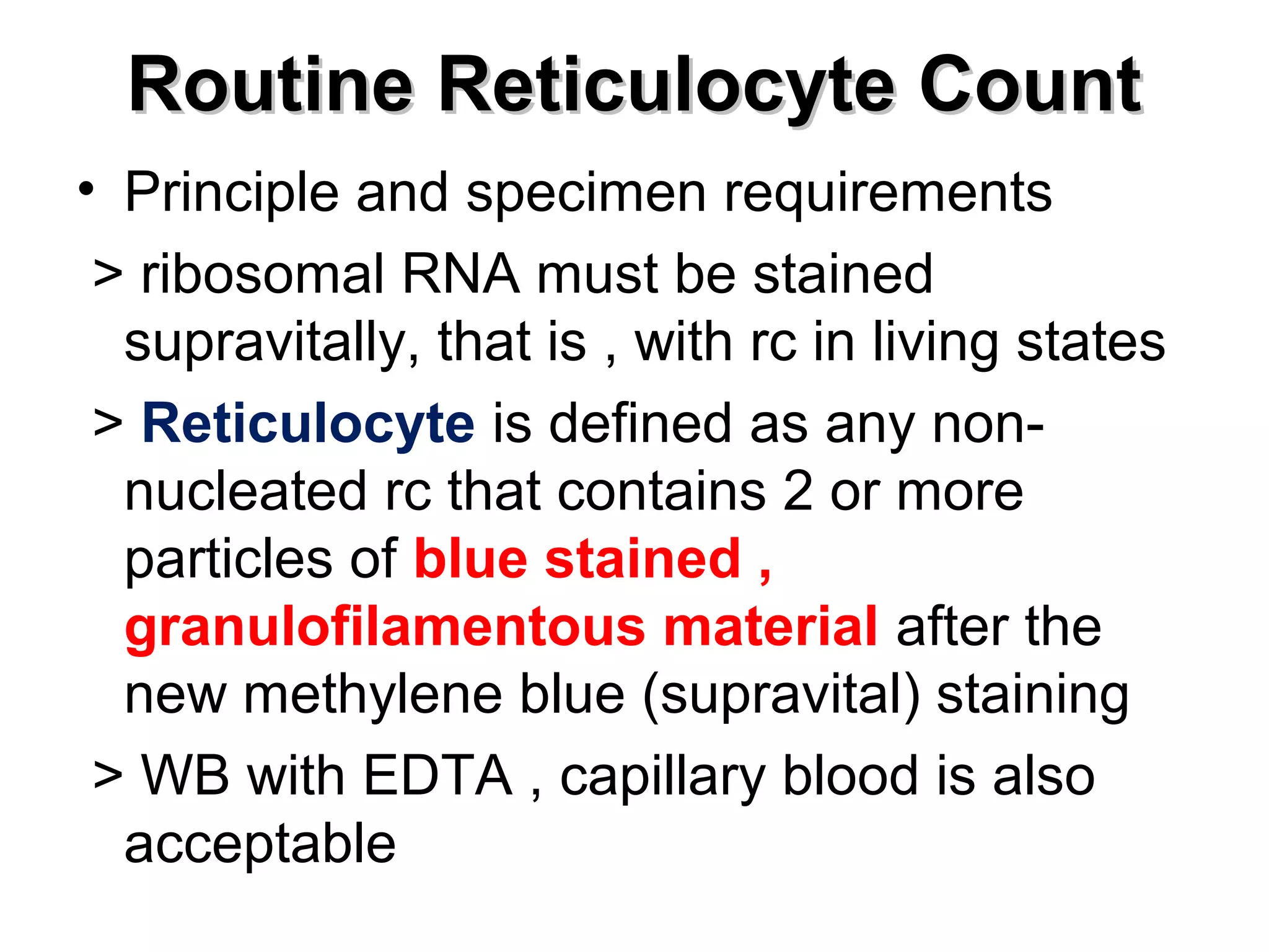 Reticulocyte count | PPT