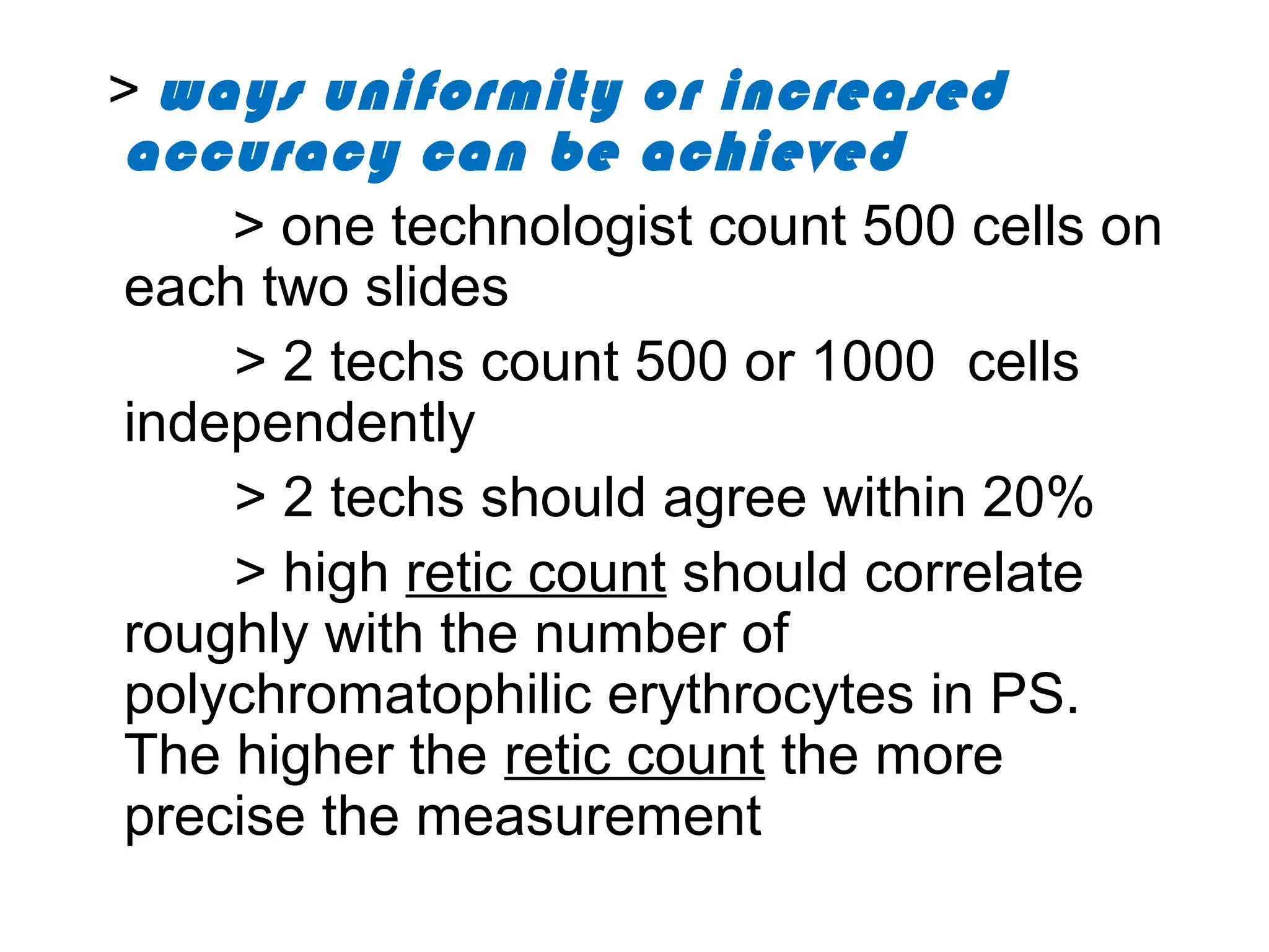 Reticulocyte count | PPT