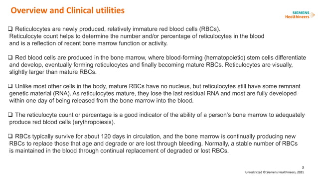 Retics Advia 2120.pptx | Blood Disorders | Diseases and Conditions