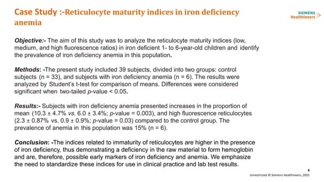 Retics Advia 2120.pptx | Blood Disorders | Diseases and Conditions