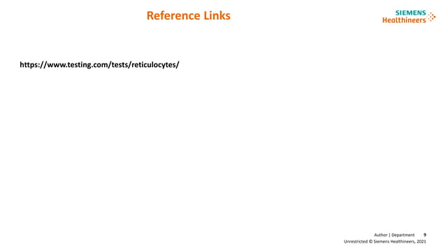 Retics Advia 2120.pptx | Blood Disorders | Diseases and Conditions