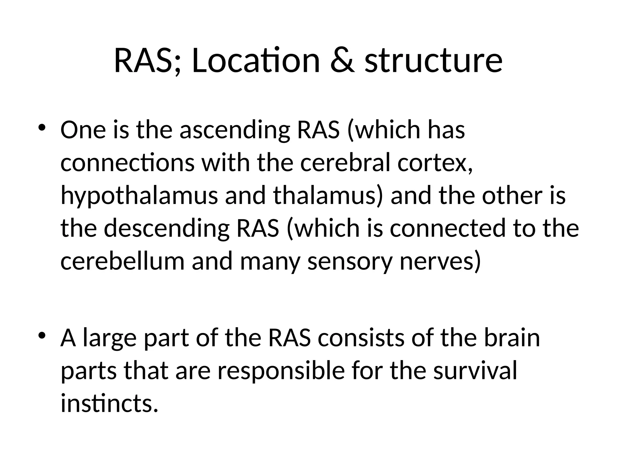 Reticular activating system in the brain | PPTX