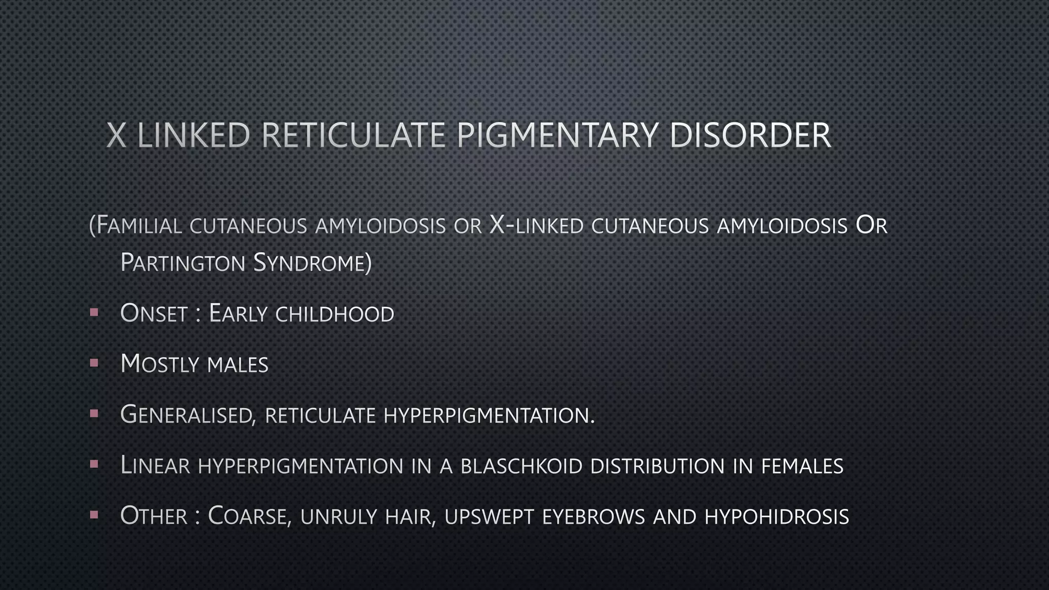 Reticulate Pigmentary disorders.pptx | Skin and Dermatology | Diseases ...