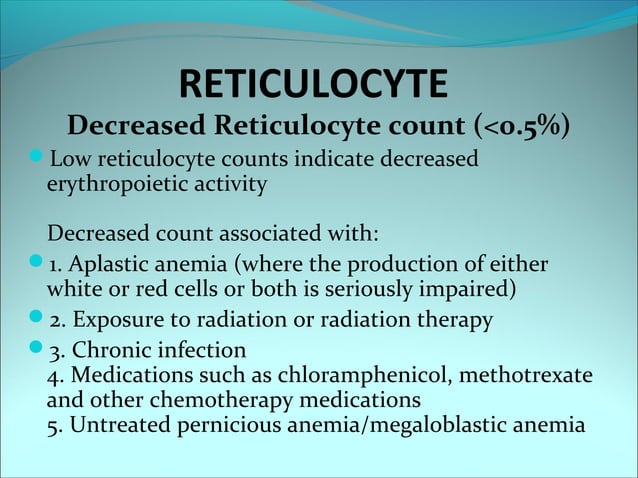 Reticulocyte count | PPT | Free Download