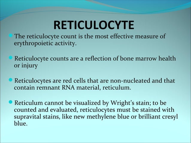 Reticulocyte count | PPT