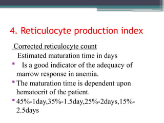 RETICULOCYTE COUNT- details including findings | PPTX