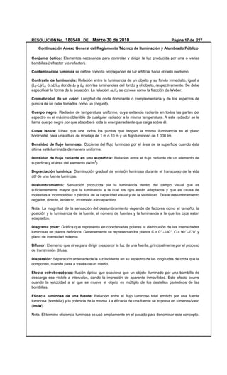 Retilap Reglamento técnico de iluminación y alumbrado público | PDF