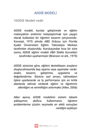 öğretim teknolojileri, ADDİE MODELİ.pdf