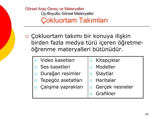 Ögreti̇m teknoloji̇leri̇ ve materyal tasarimi ders 5_gorsel_arac_ve_gerecler_materyaller | PPT