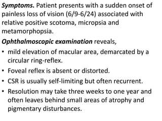DISEASES OF THE RETINA - COGENITAL,VASCULAR,ALL | PPTX