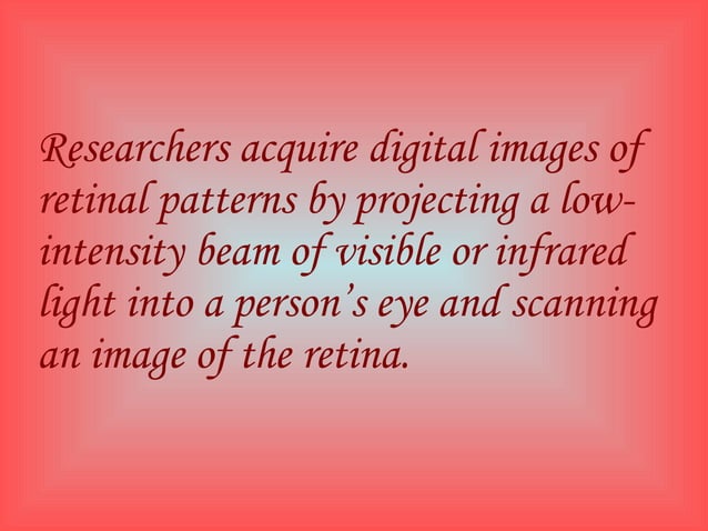 Retinal Pattern Recognition | PPT