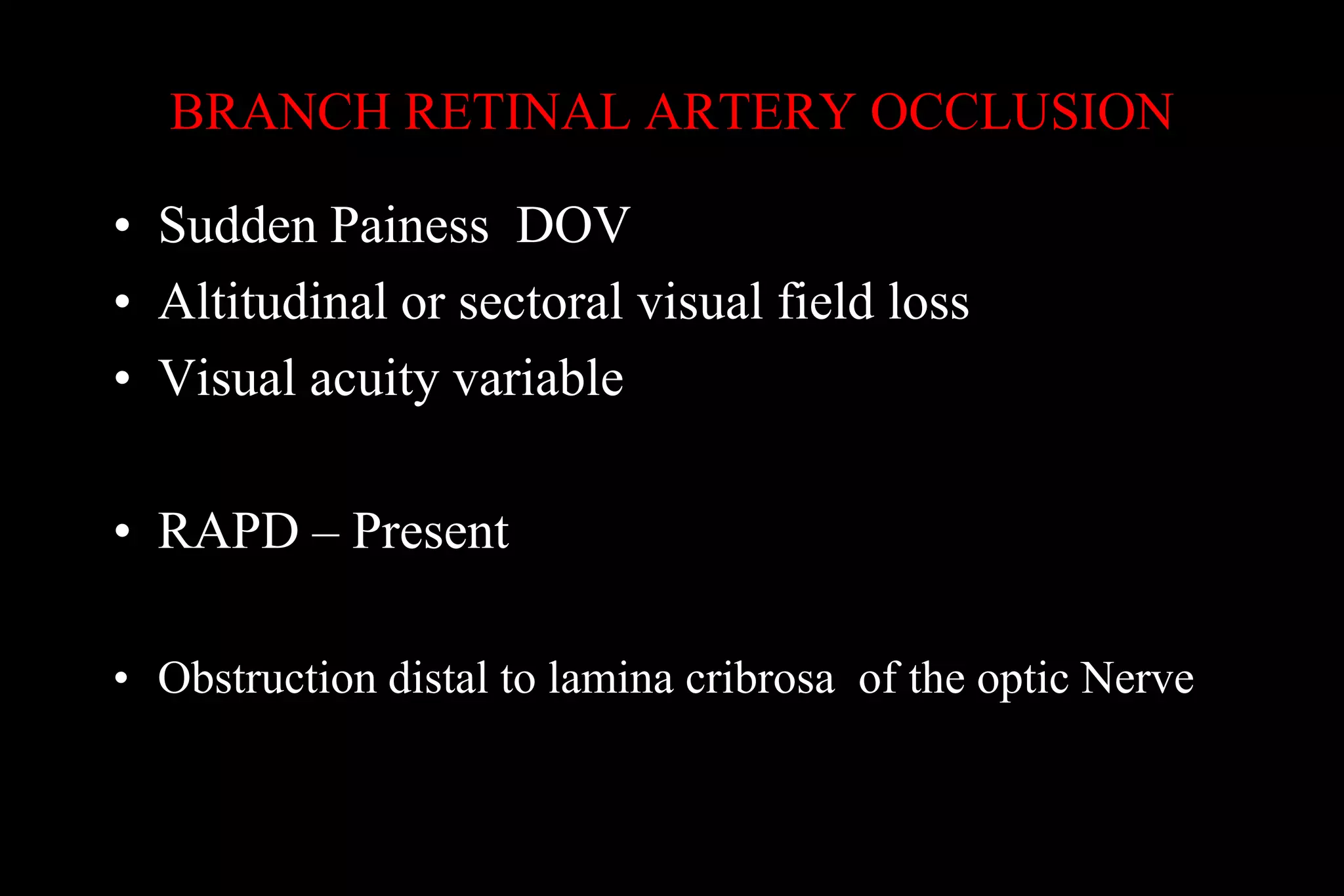 RETINAL ARTERY OCCLUSION , DR SAQUIB | PDF