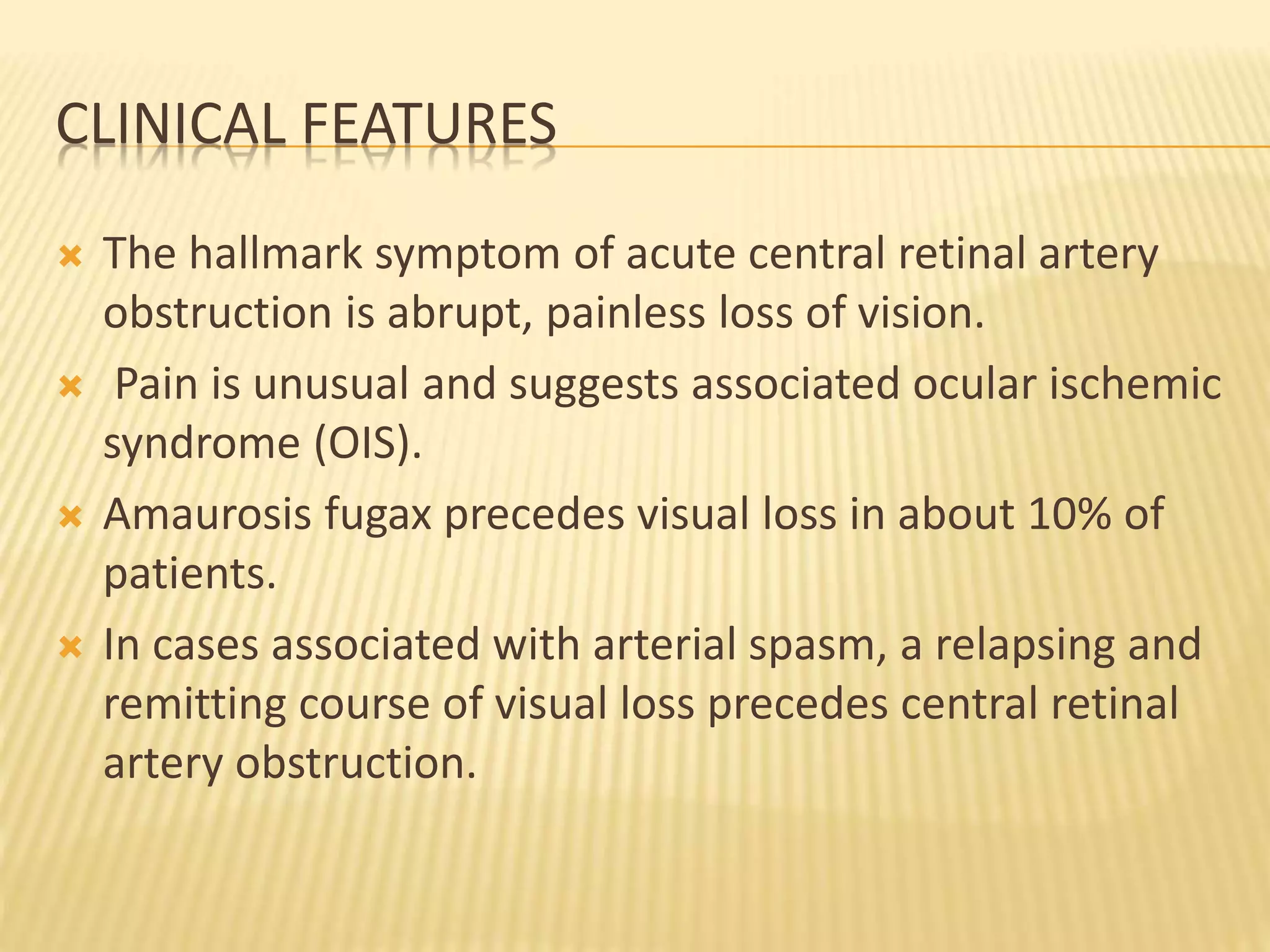 Retinal artery occlusions | PPTX