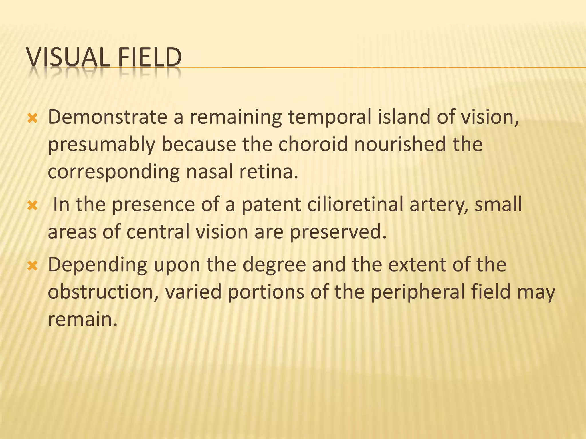 Retinal artery occlusions | PPTX