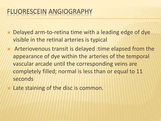 Retinal artery occlusions | PPTX