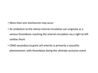 Retinal artery occlusion | PPTX