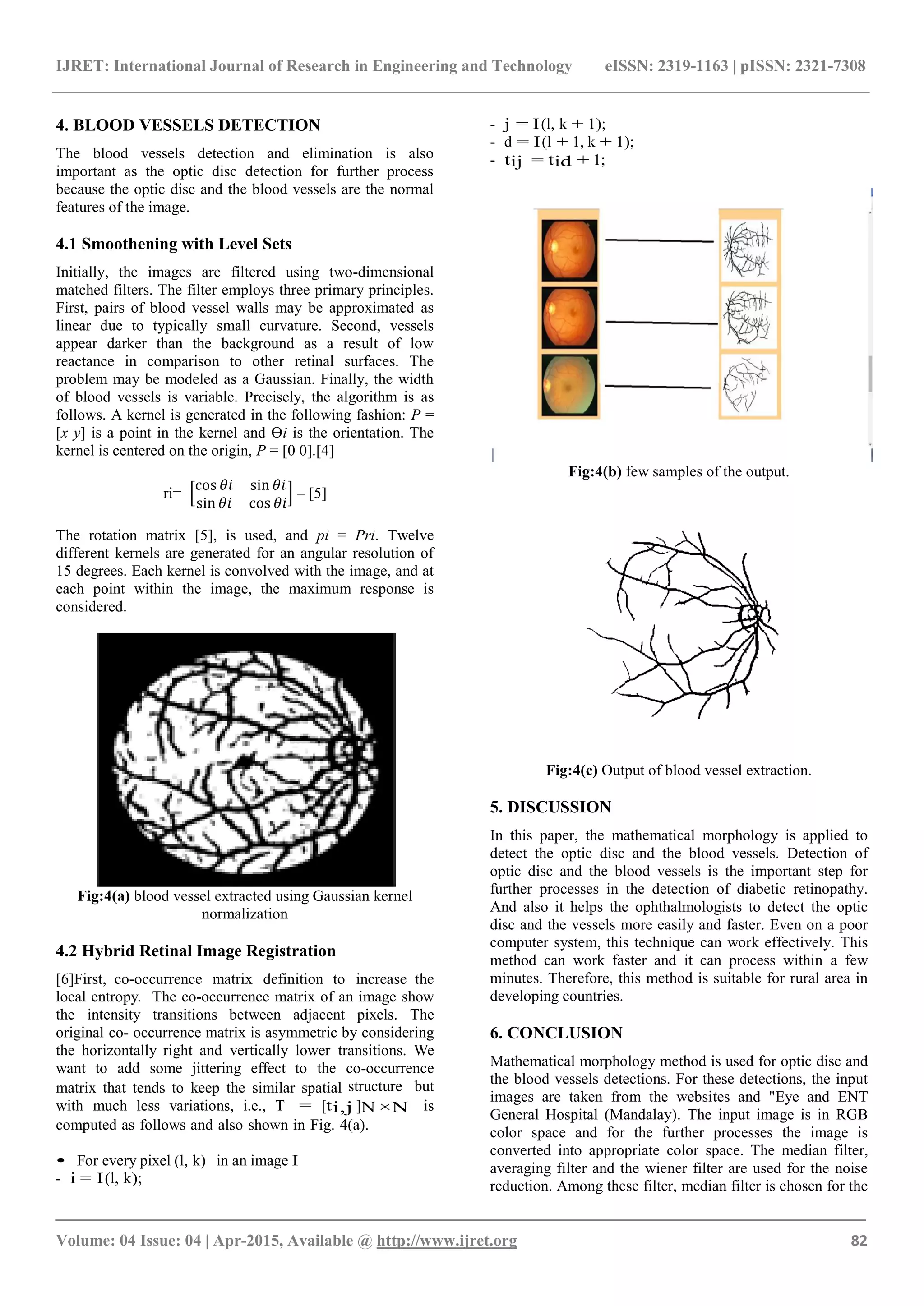 Retinal blood vessel extraction and optical disc removal | PDF