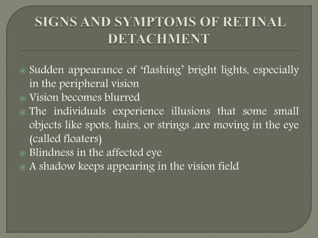 Retinal detachment : Causes, symptoms and treatment | PPT
