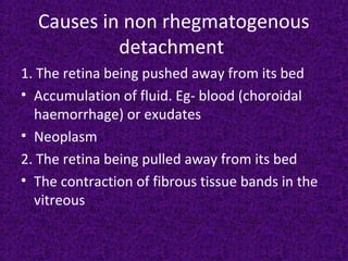 Non Rhegmatogenous Retinal Detachment
