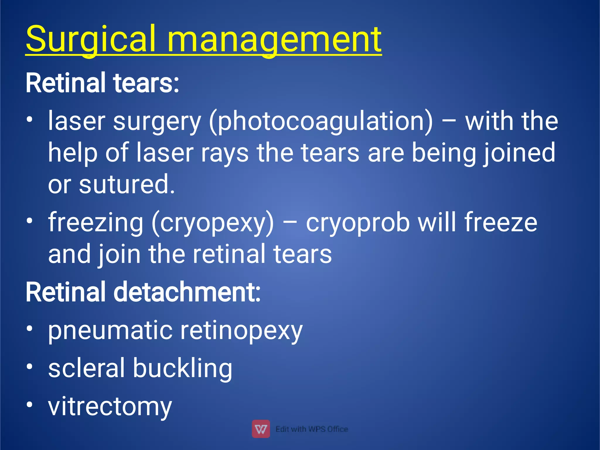 Retinal detachment presentation | PDF