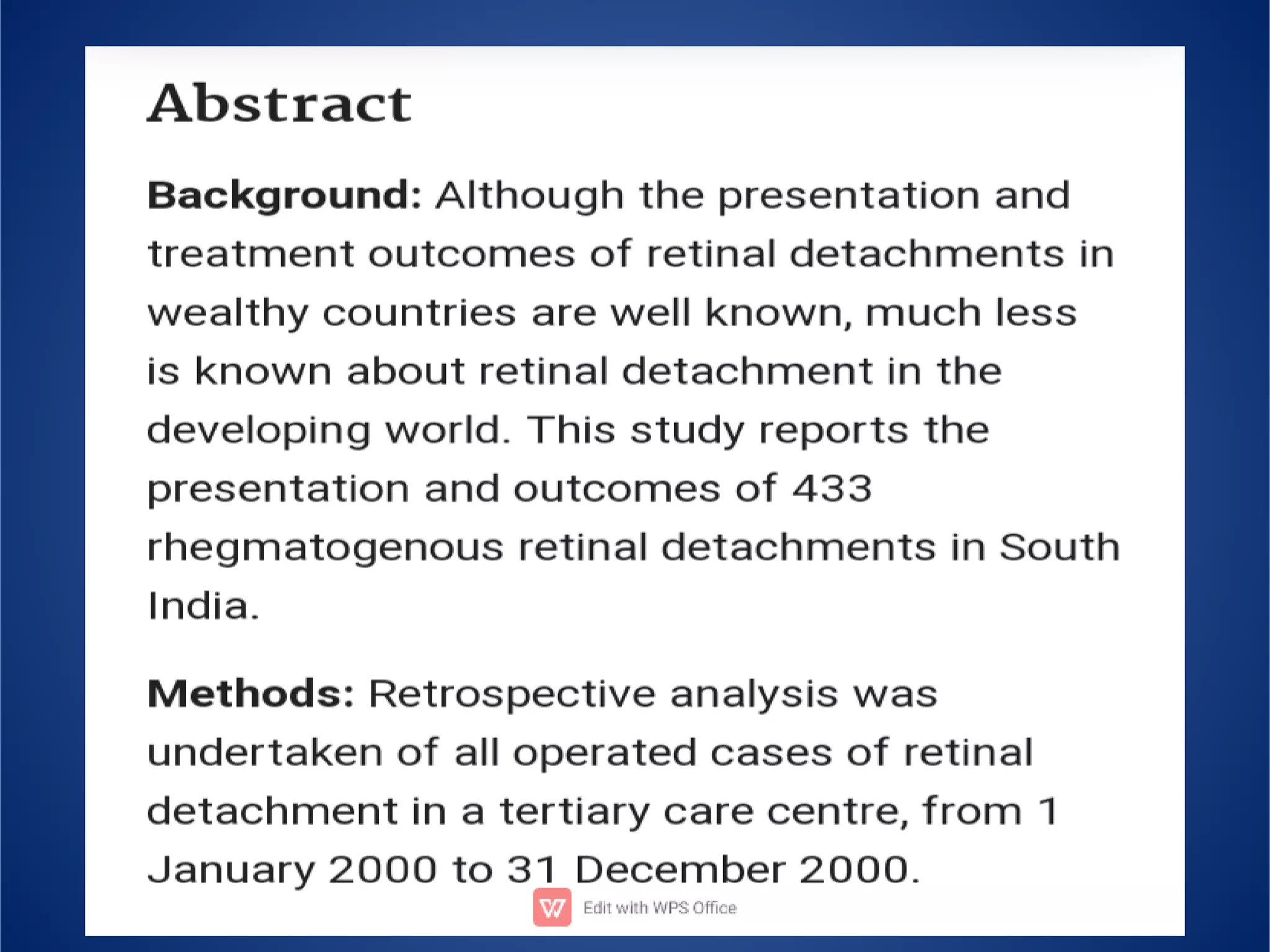 Retinal detachment presentation | PDF