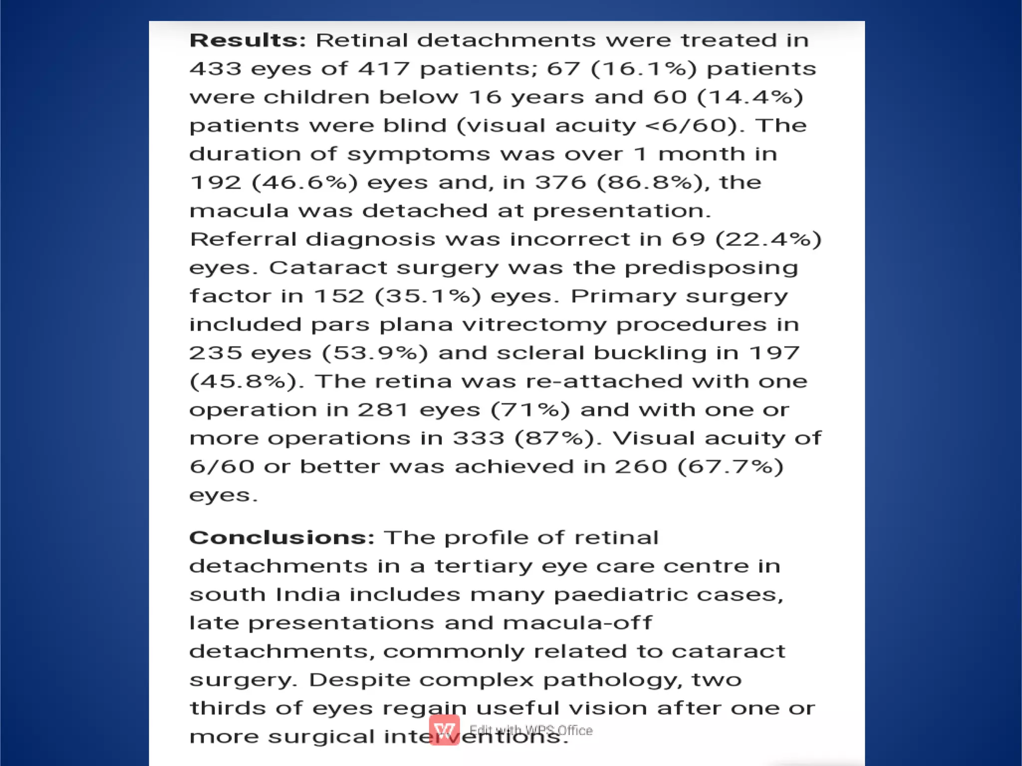 Retinal detachment presentation | PDF