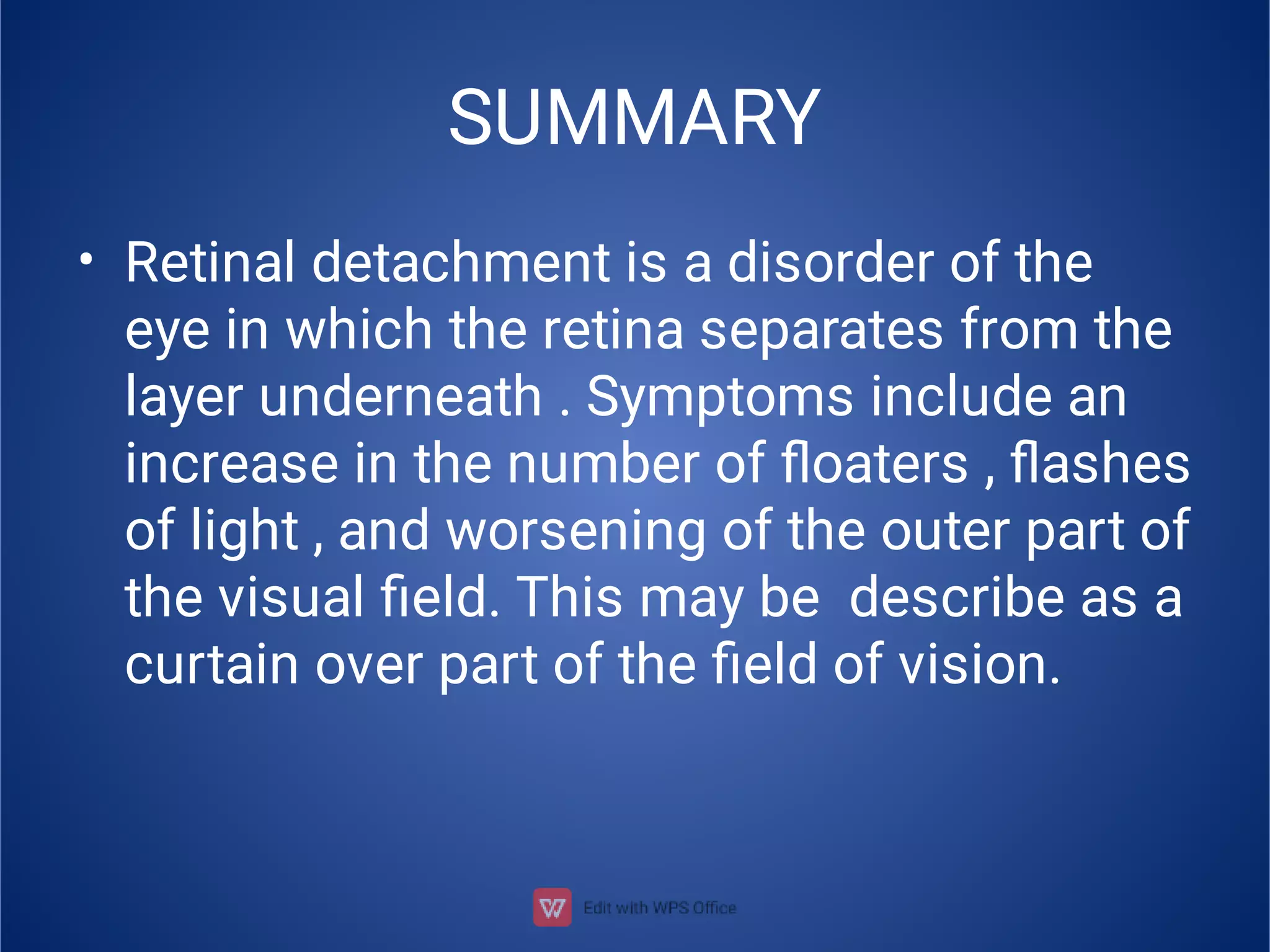 Retinal detachment presentation | PDF
