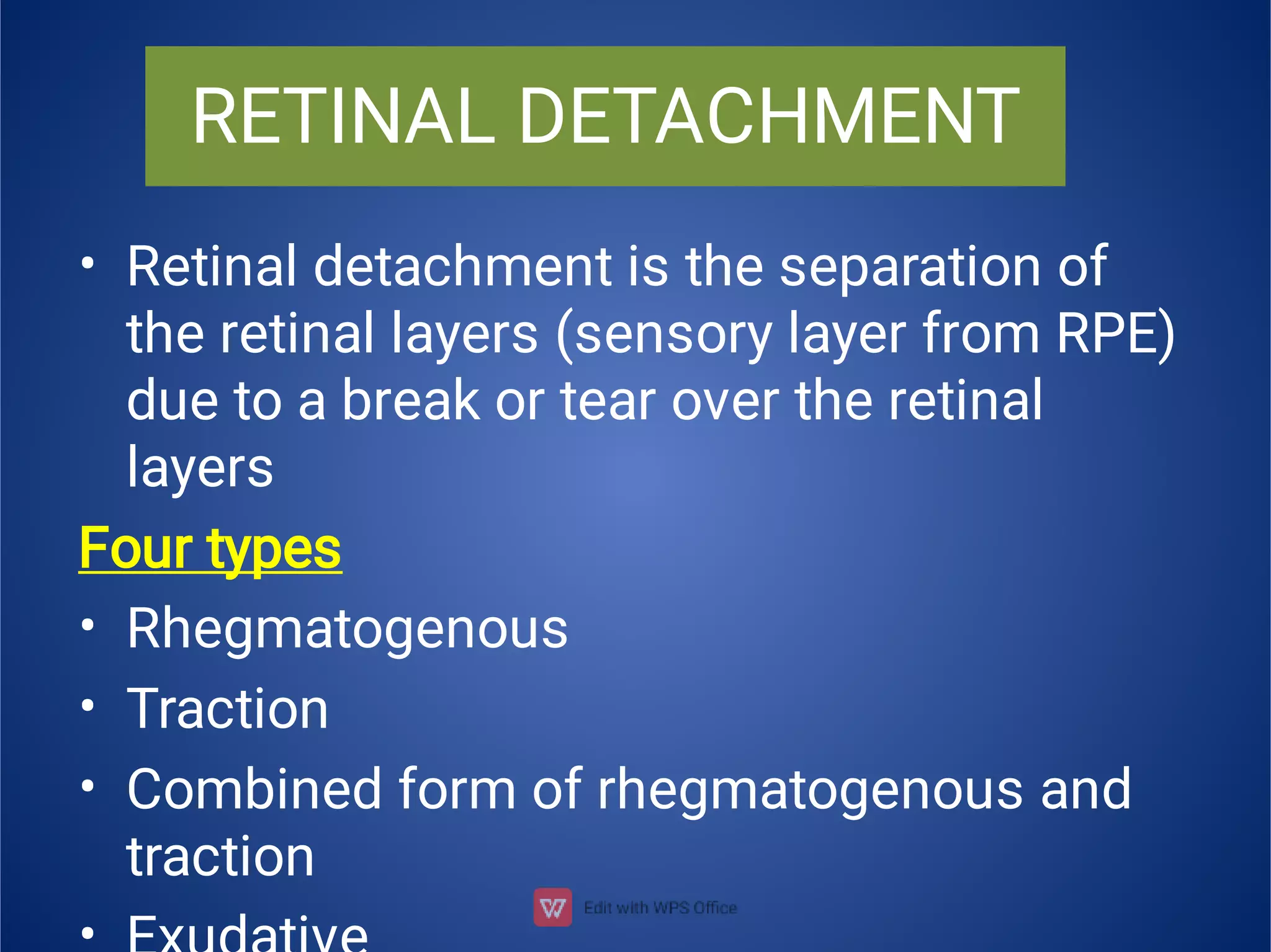 Retinal detachment presentation | PDF
