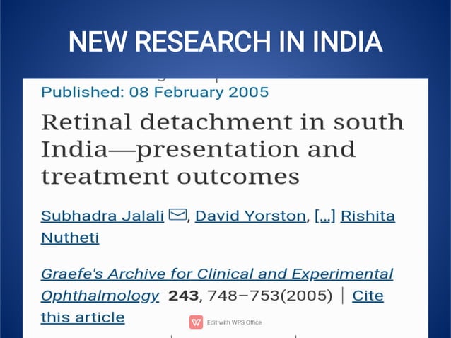 Retinal detachment presentation | PDF | Eye and Vision Conditions | Diseases and Conditions
