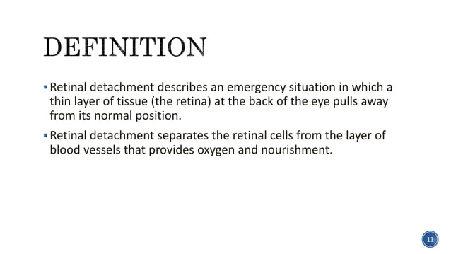 retinal detachment.pptx | Eye and Vision Conditions | Diseases and ...