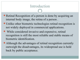 Retinal Recognition | PPT