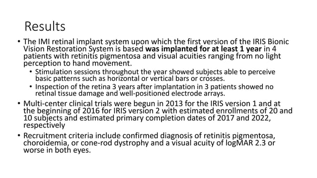 Retinal prosthesis | PPTX | Eye and Vision Conditions | Diseases and ...