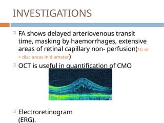 retinal vascular occlusions crvo brvoppt | PPTX