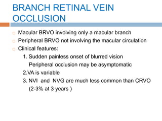 Retinal vascular occlusions | PPTX