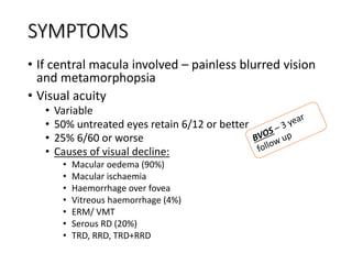 Retinal vein occlusion | PPTX | Eye and Vision Conditions | Diseases ...