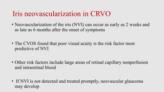 RETINAL VEIN OCCLUSION; CRVO & BRVO types, pathophysiology, diagnosis ...