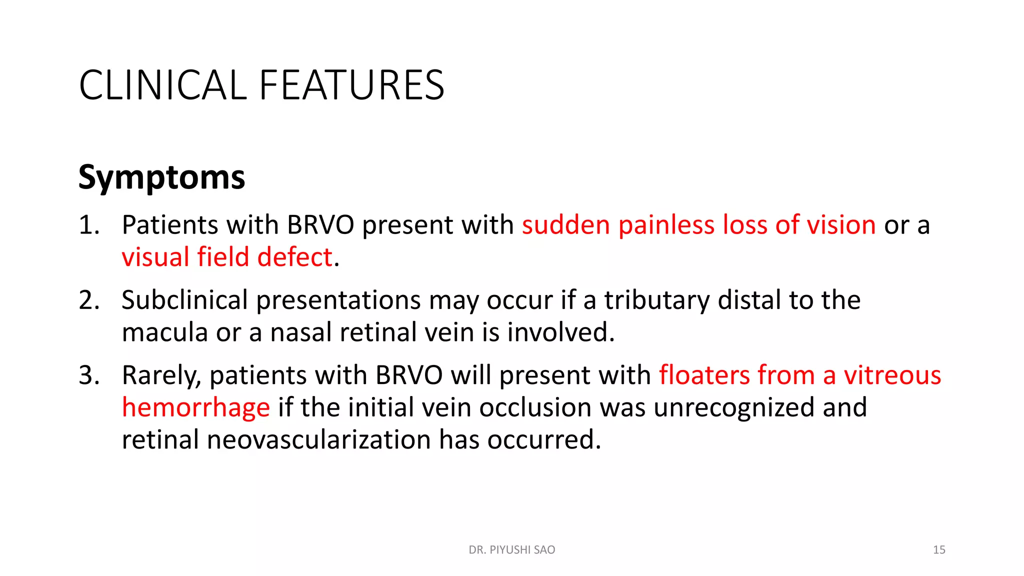Retinal vein occlusions | PPTX