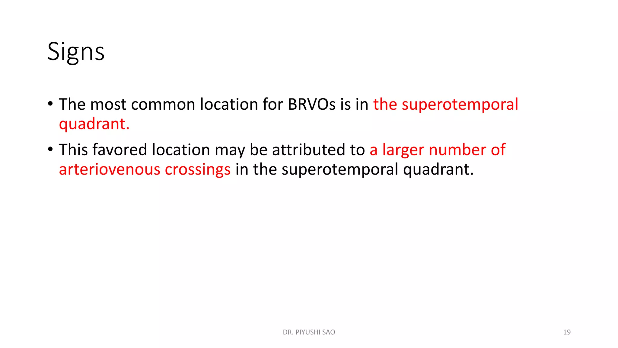 Retinal vein occlusions | PPTX