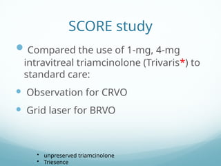 Retinal Vein Occlusion studies Riyad Banayot.pptx