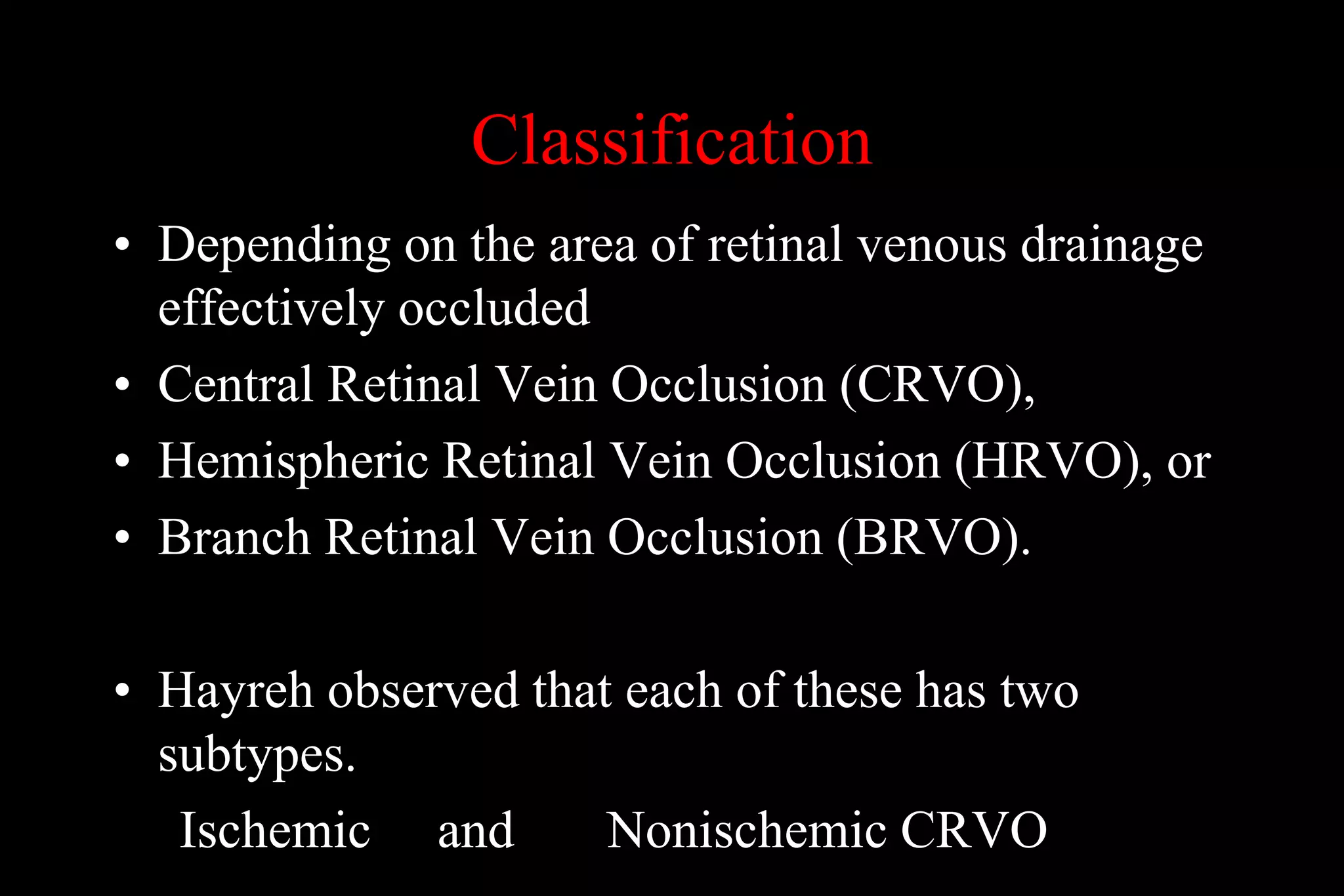 Retinal Vein occlusion,Dr Saquib | PPT