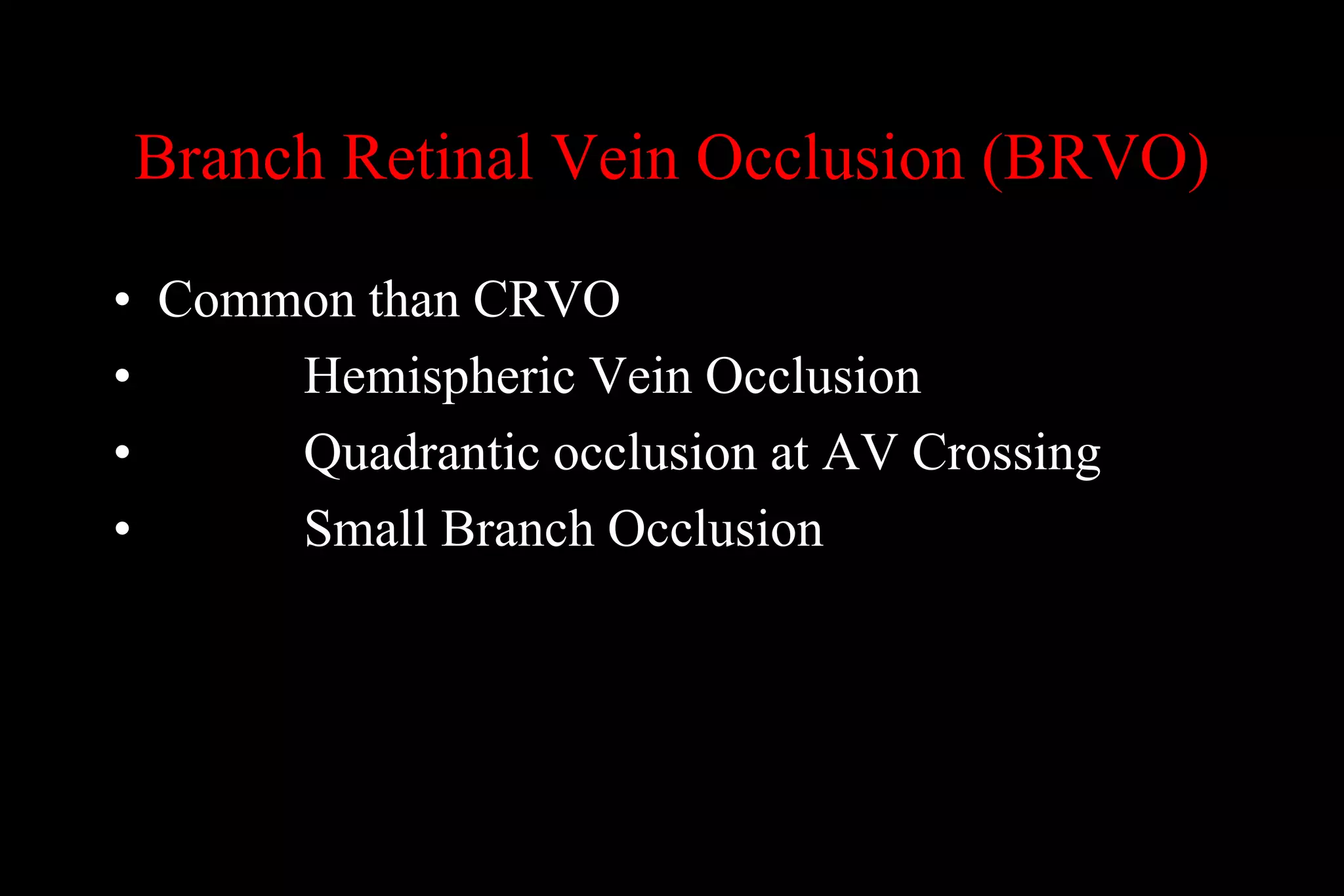 Retinal Vein occlusion,Dr Saquib | PPT