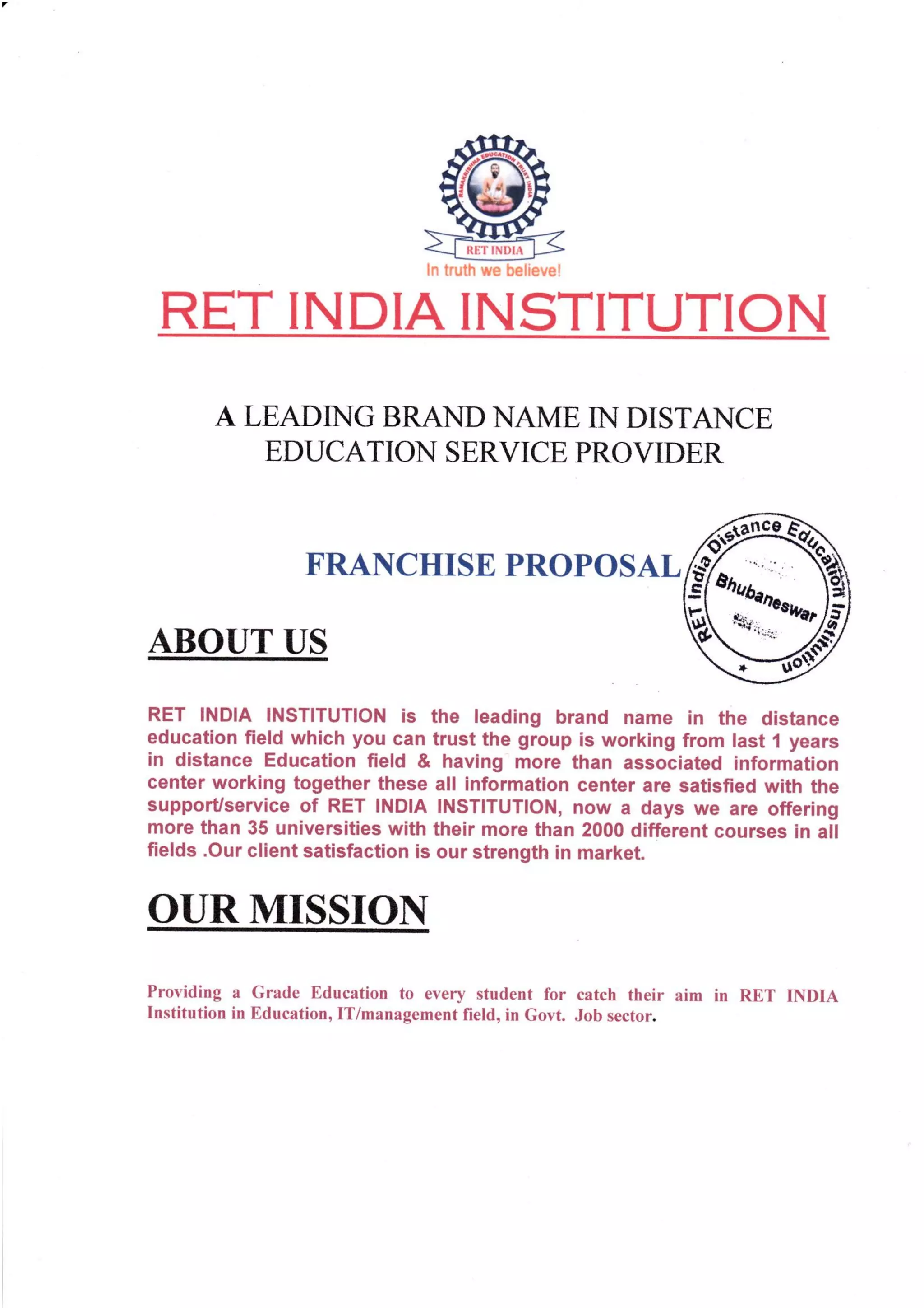 Ret india proposal | PDF