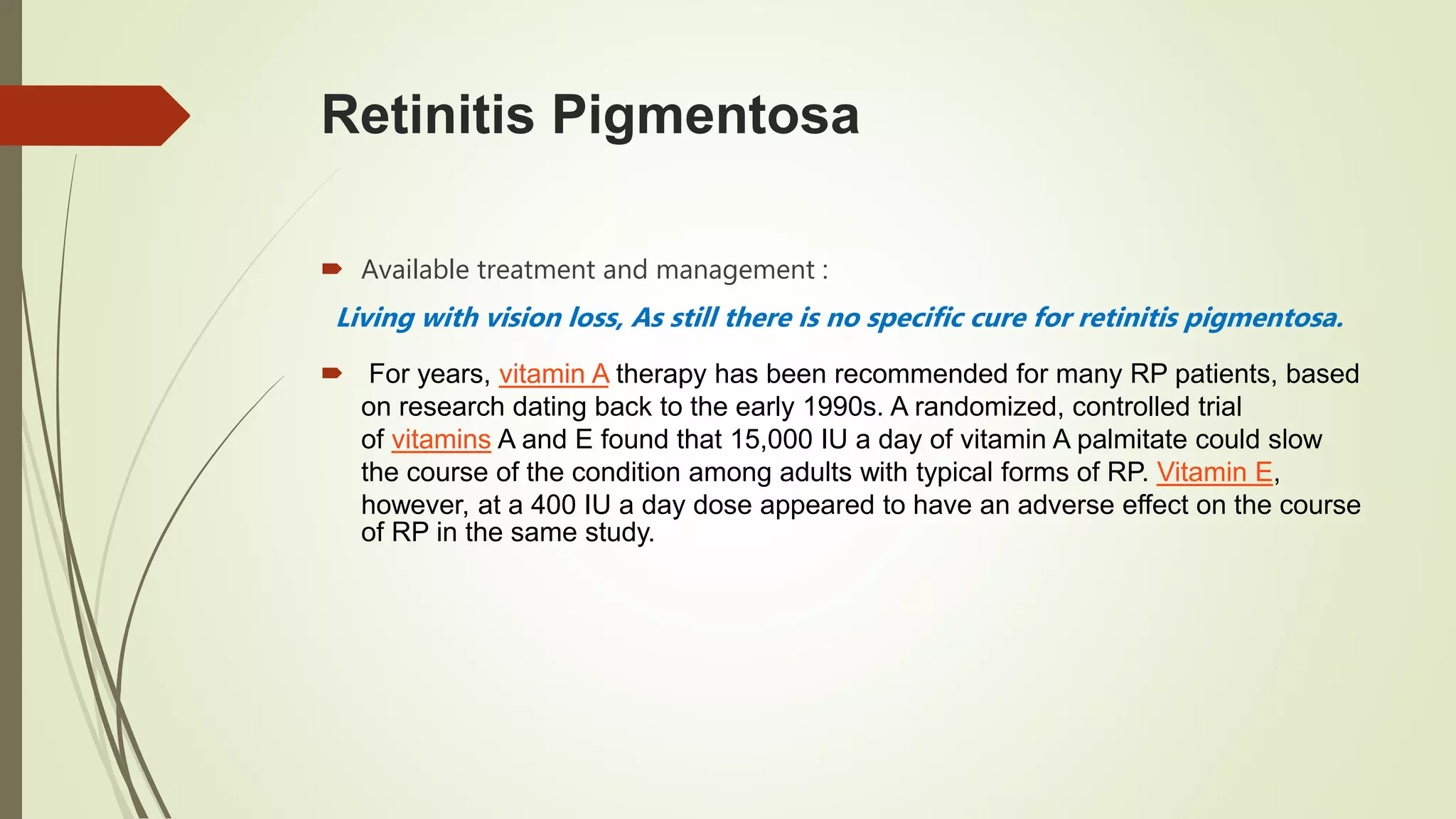 Retinitis pigmentosa ppt | PPTX