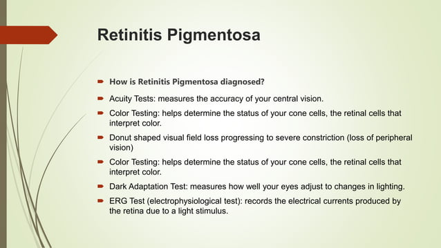 Retinitis pigmentosa ppt | PPTX
