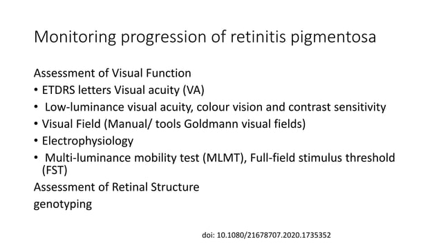 Retinitis Pigmentosa slide presentasi kedokteran | PPT