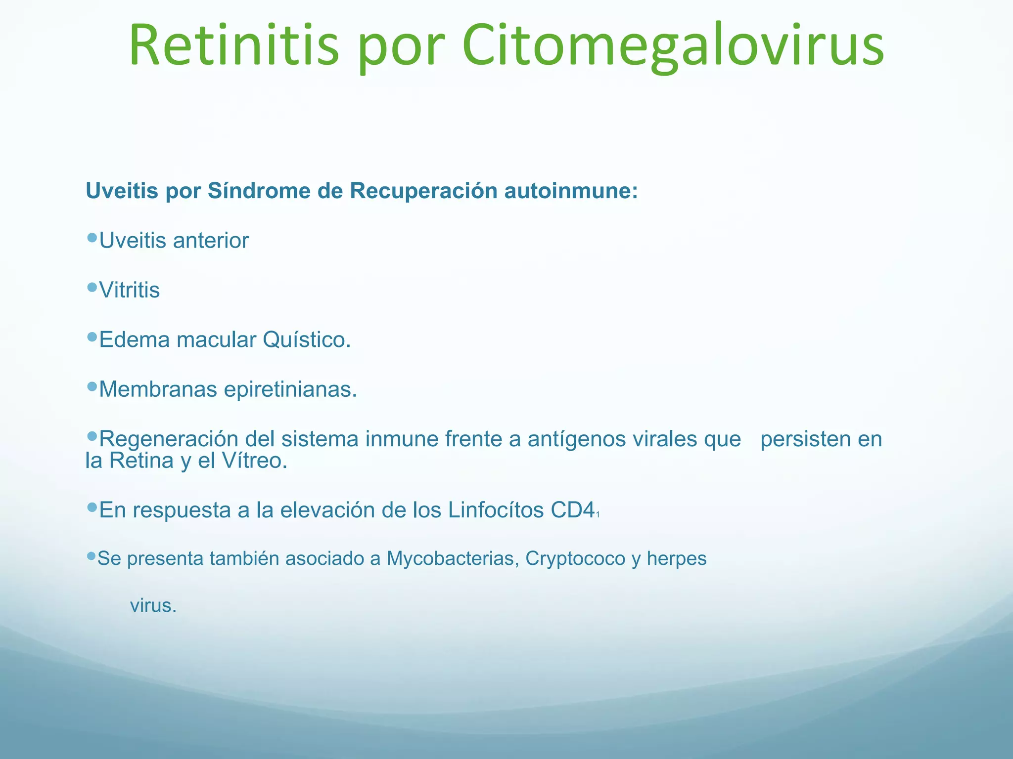 Retinitis por citomegalovirus | PPT