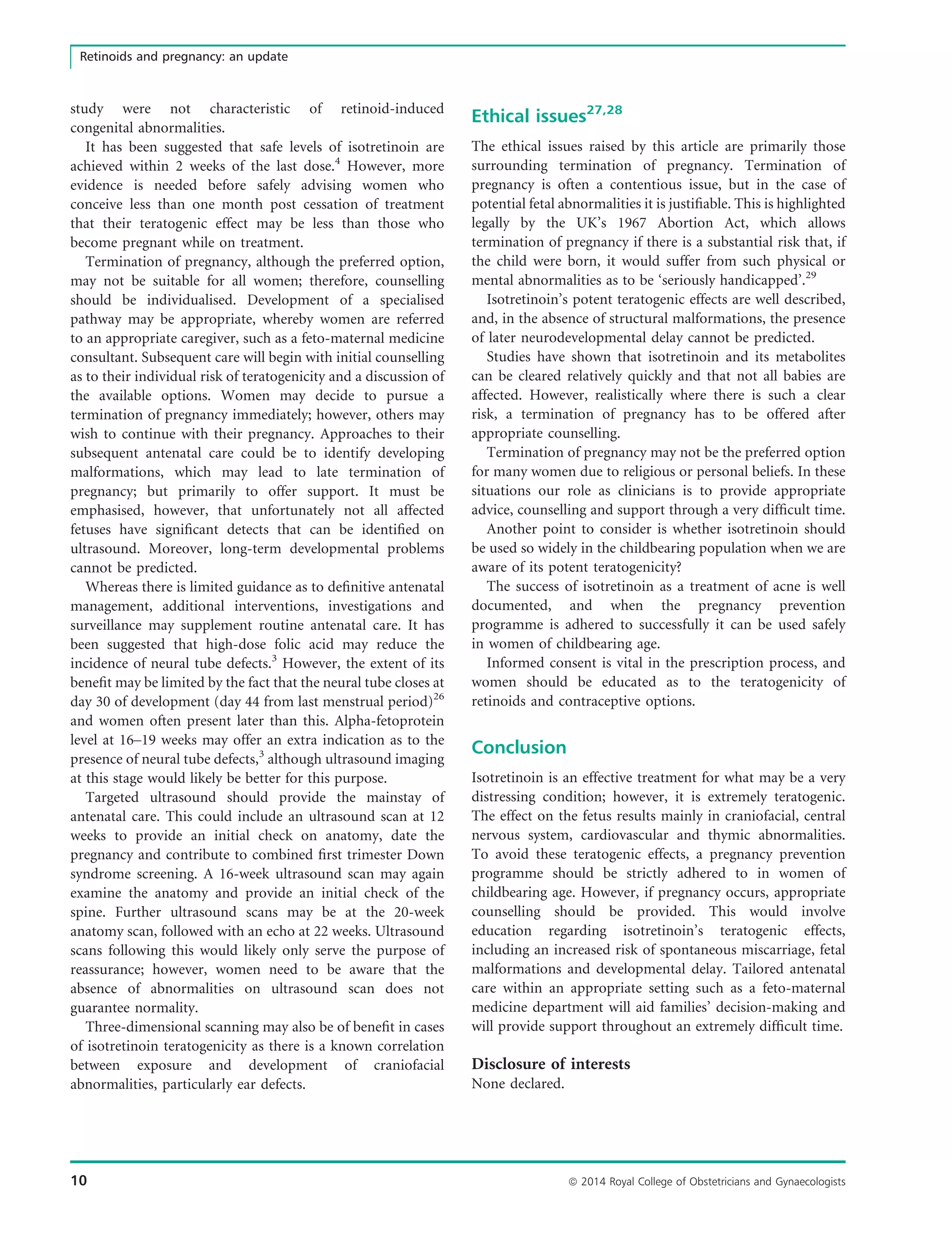 Retinoids and pregnancy | PDF