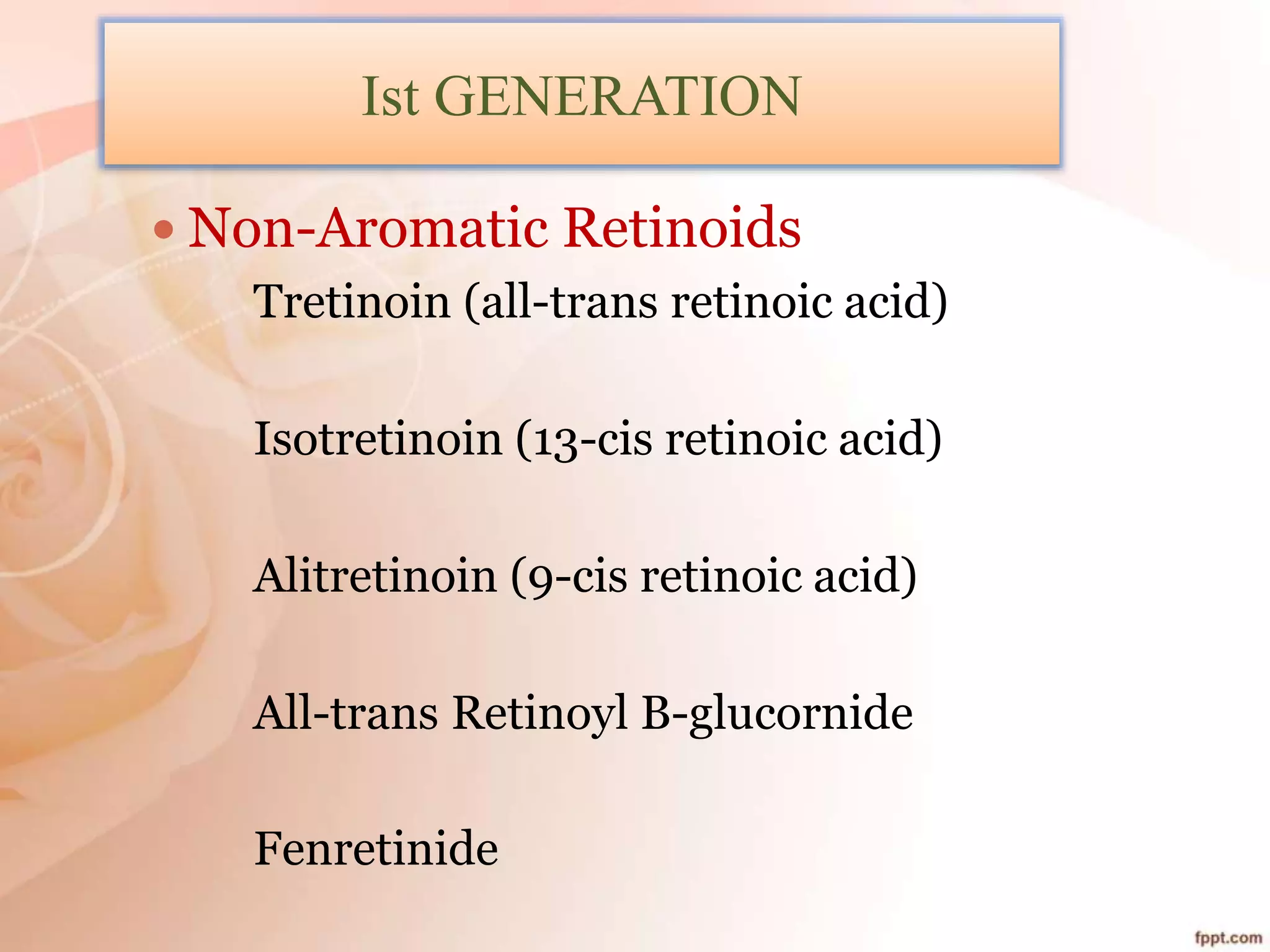 Retinoids in dermatology seminar | PPTX