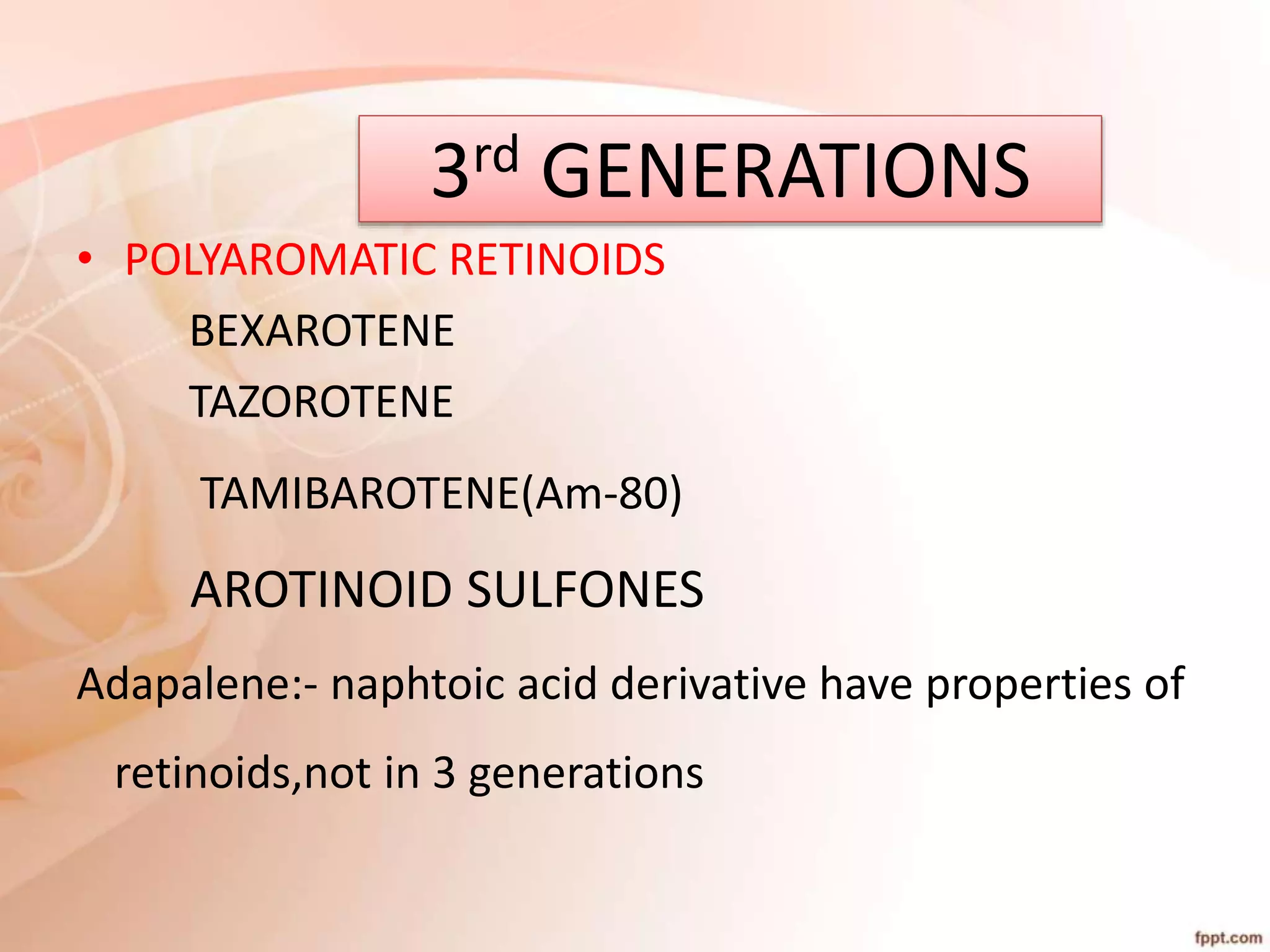 Retinoids in dermatology seminar | PPTX
