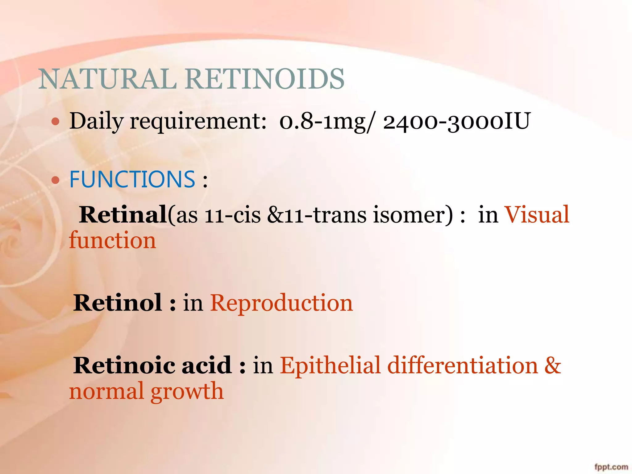 Retinoids in dermatology seminar | PPTX